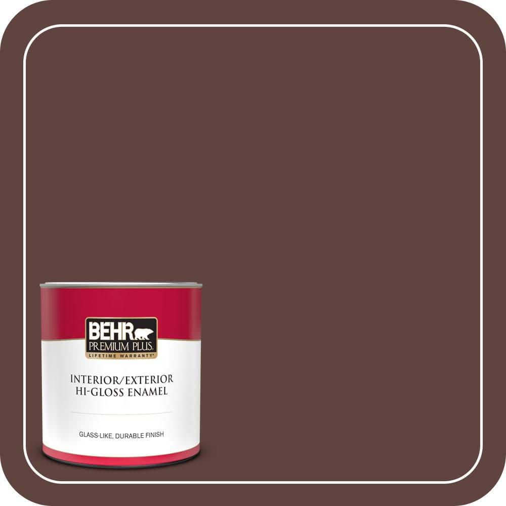 BEHR PREMIUM PLUS 1 qt. #MQ1-54 Death By Chocolate Hi-Gloss Enamel ...