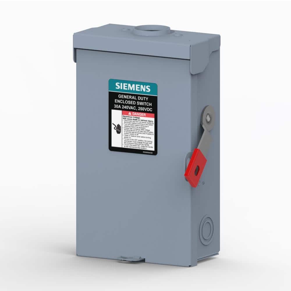 Siemens General Duty 30 Amp -Pole 240-Volt Non-Fusible Outdoor Max ...