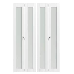 BH BARNER HOME 48 in. x 80 in. Full Lite Reed Glass, White PVC Covering ...