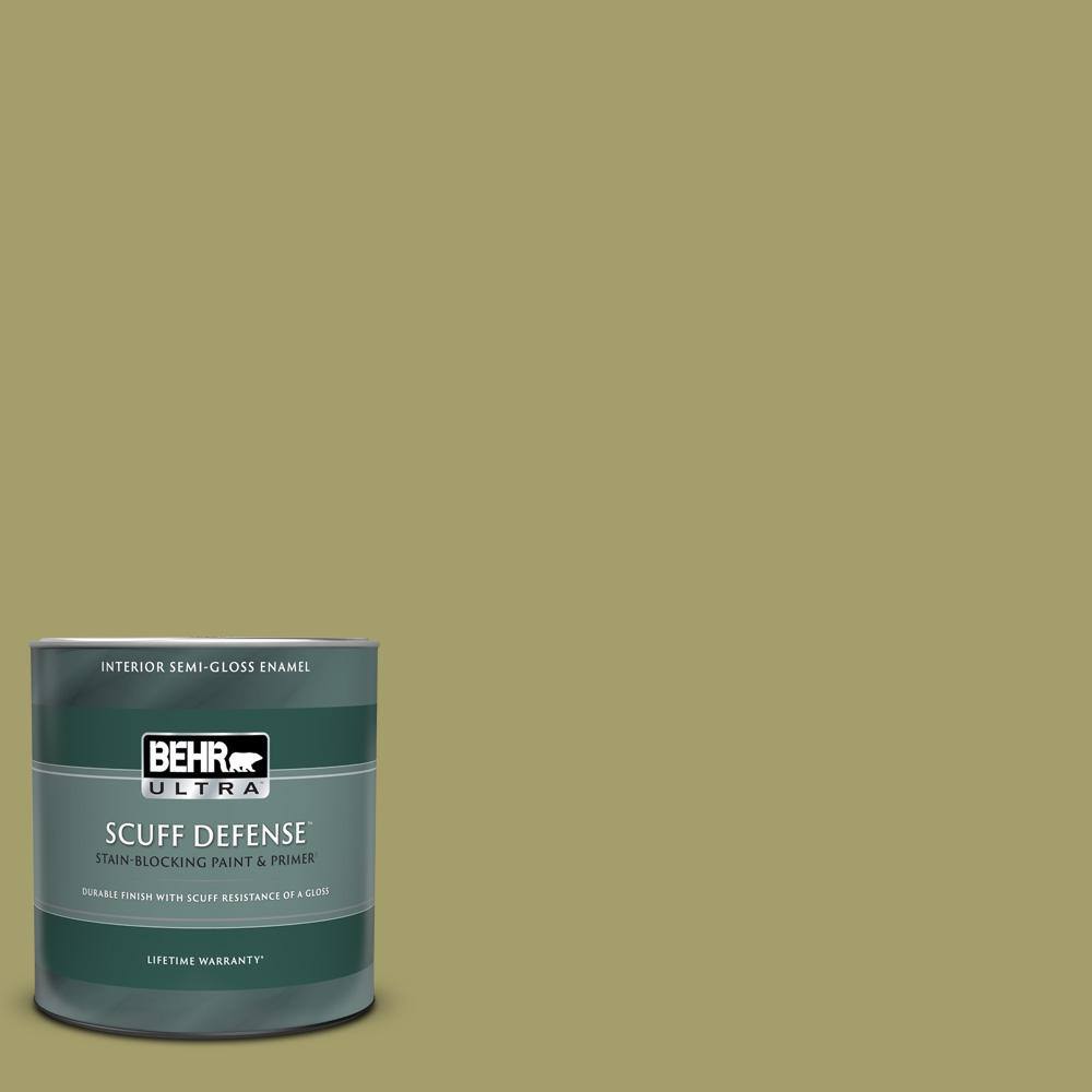 BEHR ULTRA 1 qt. #S340-5 Farm Fresh Extra Durable Semi-Gloss Enamel ...