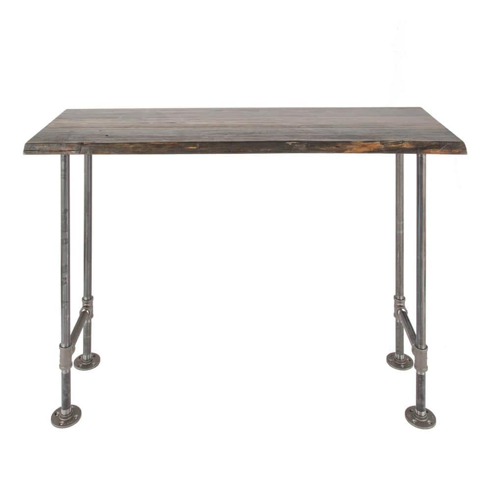 PIPE DECOR 48 in. x 16 in. x 34 in. Trail Brown Restore Wood Console ...