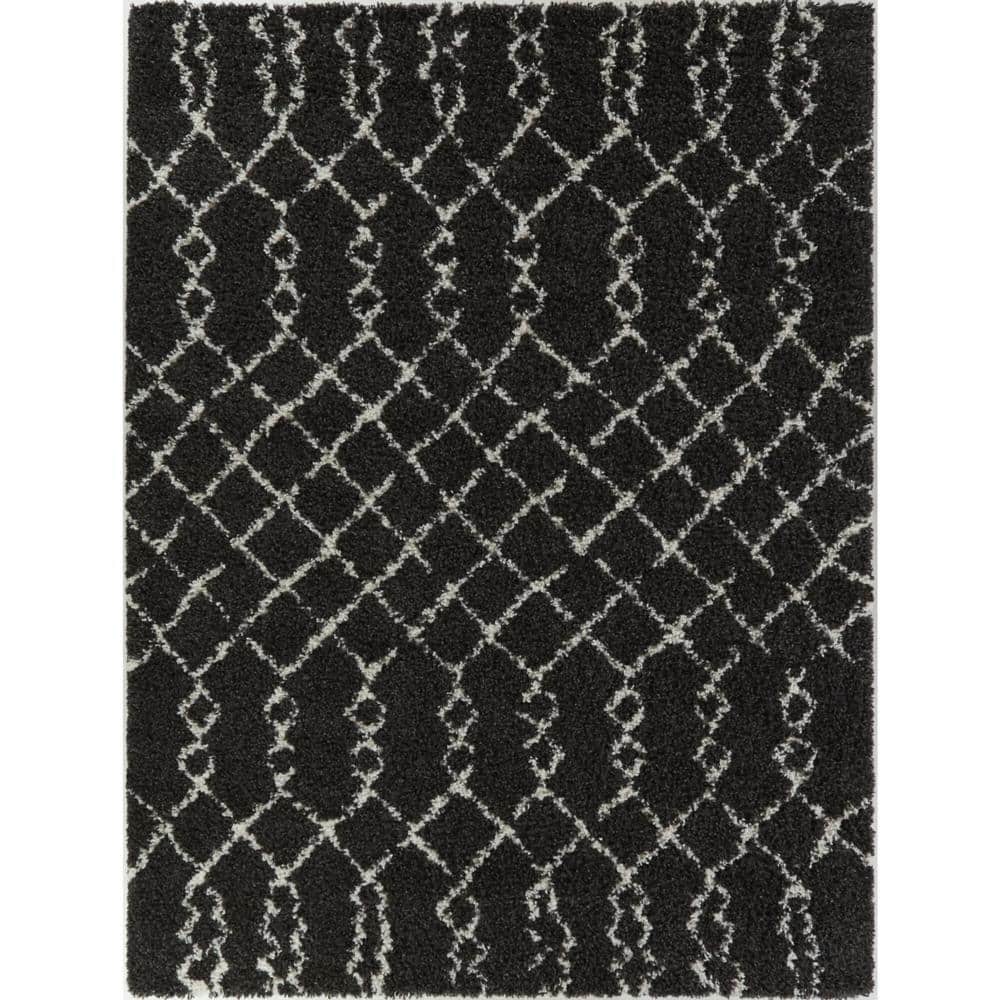 BALTA Nathaniel Charcoal 8 ft. x 10 ft. Trellis Shag Area Rug 3091637 ...