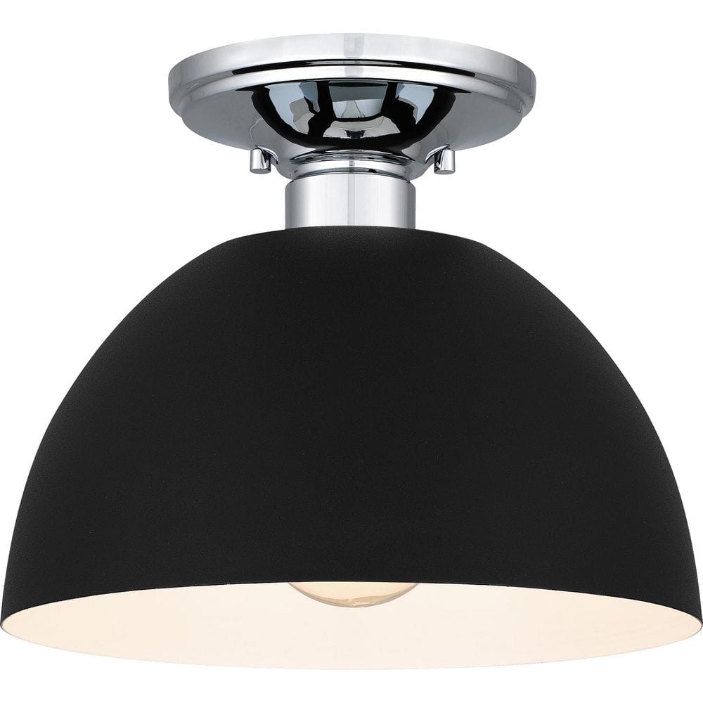 Quoizel Eason 10 in. 1-Light Earth Black Semi-Flush Mount QSF5575EK ...