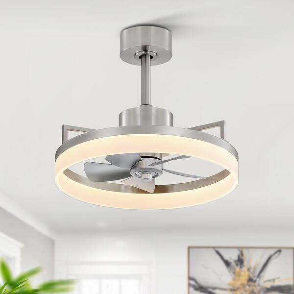Sky Hog Windara 20 in. Integrated LED Indoor Satin Nickel Ceiling Fan ...