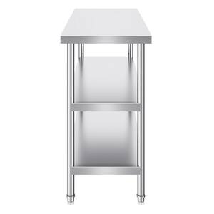 VEVOR 14 x 48 x 34 in. Silver Stainless Steel Commercial Kitchen Prep ...