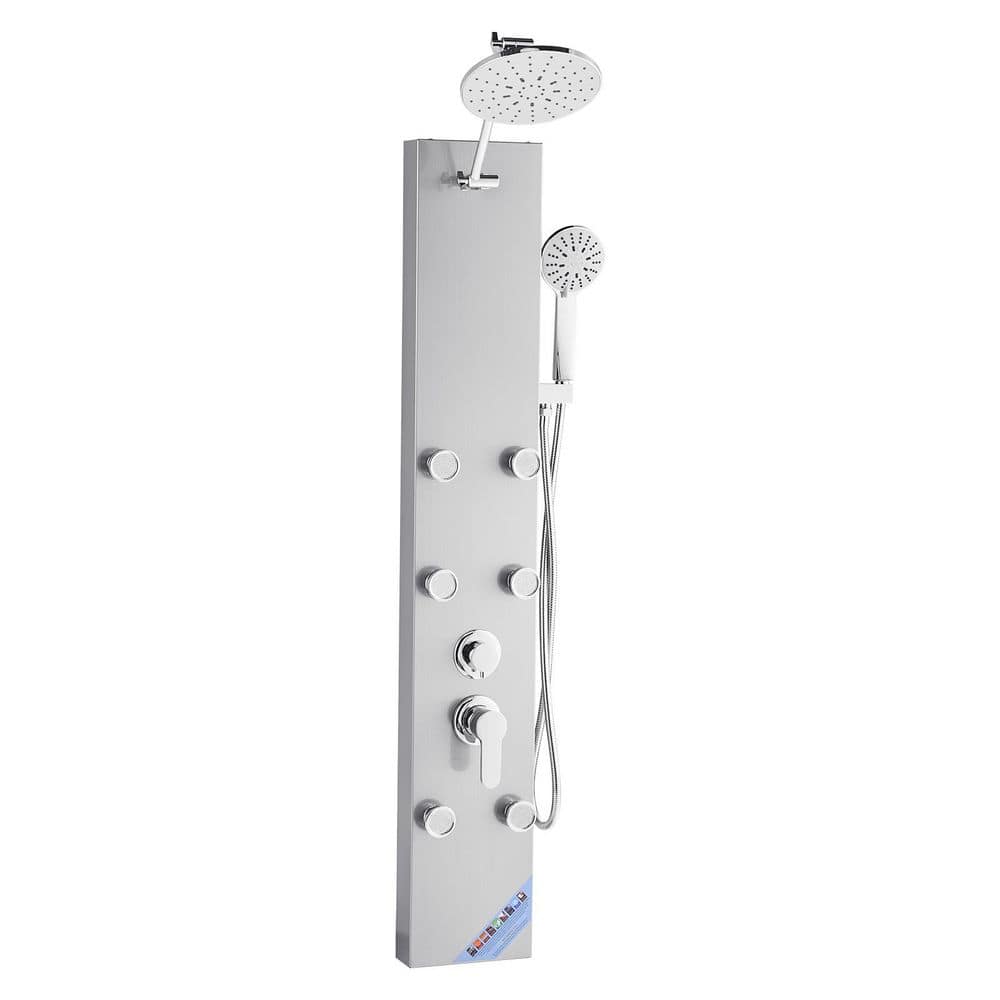 SKYSHALO Shower Panel Tower System with Rainfall Shower Head, 49 in ...