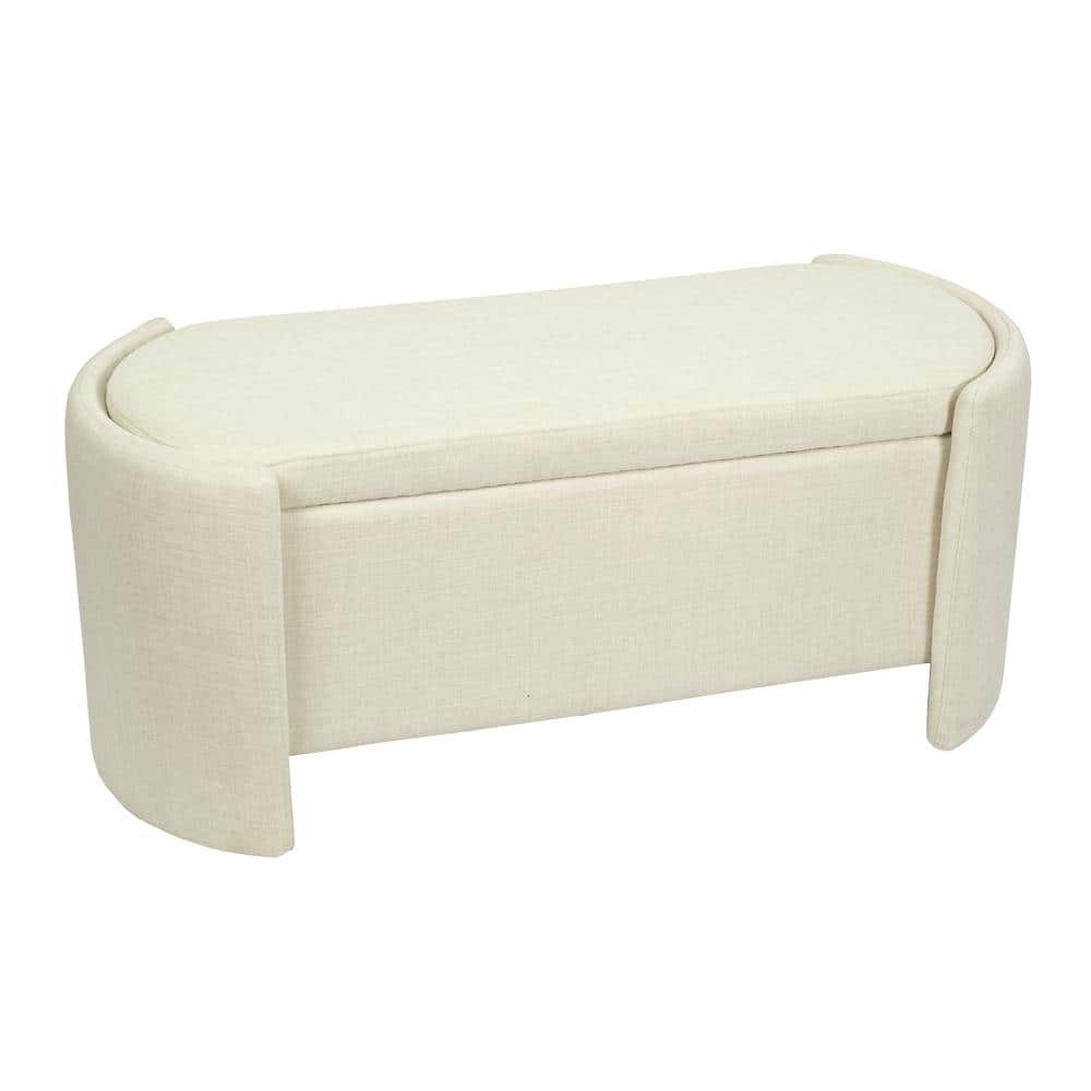 Warehouse of Tiffany White Fabric Finish Sorin Accent Dining Bench 46 ...