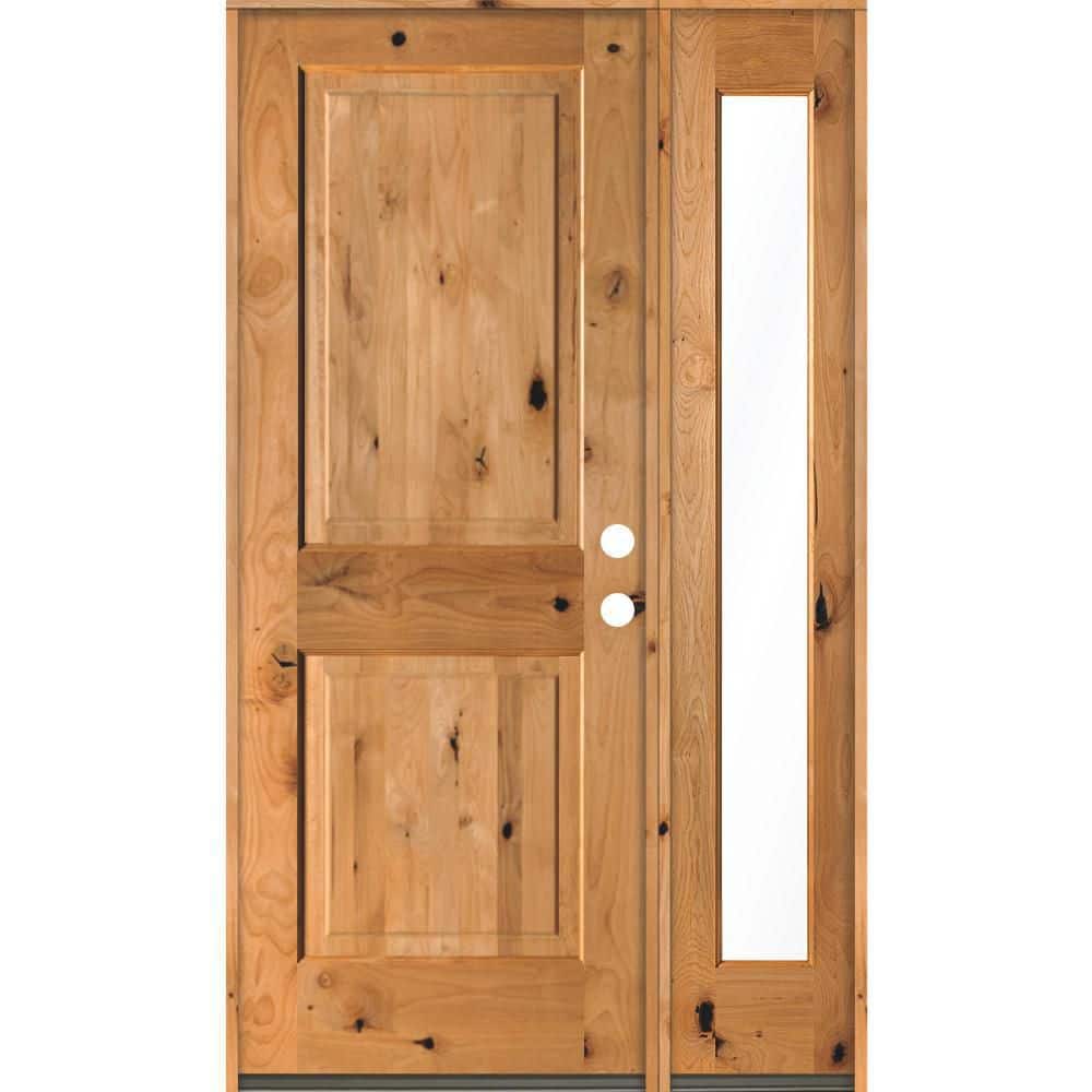 Krosswood Doors 44 in. x 80 in. Rustic Knotty Alder Square Top Left ...