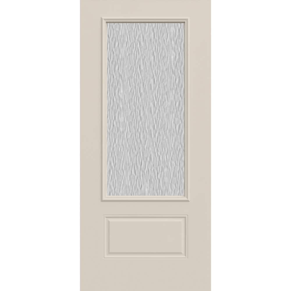JELD-WEN 36 in. x 80 in. 1 Panel 3/4 Lite Right-Hand/Inswing Hammered ...