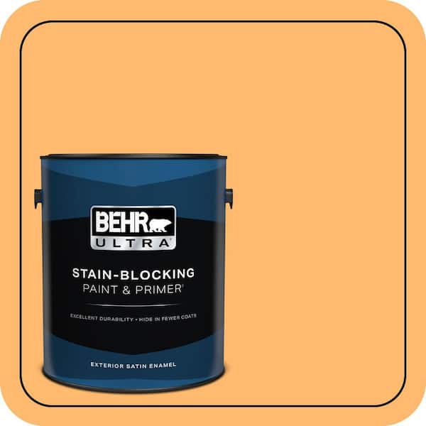 BEHR ULTRA 1 gal. #P240-5 Cheese Puff Satin Enamel Exterior Paint ...