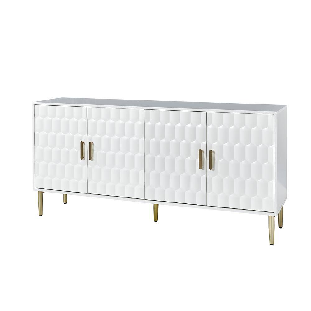 JAYDEN CREATION Danilo 63 in. Wide Modern White Sideboard with ...