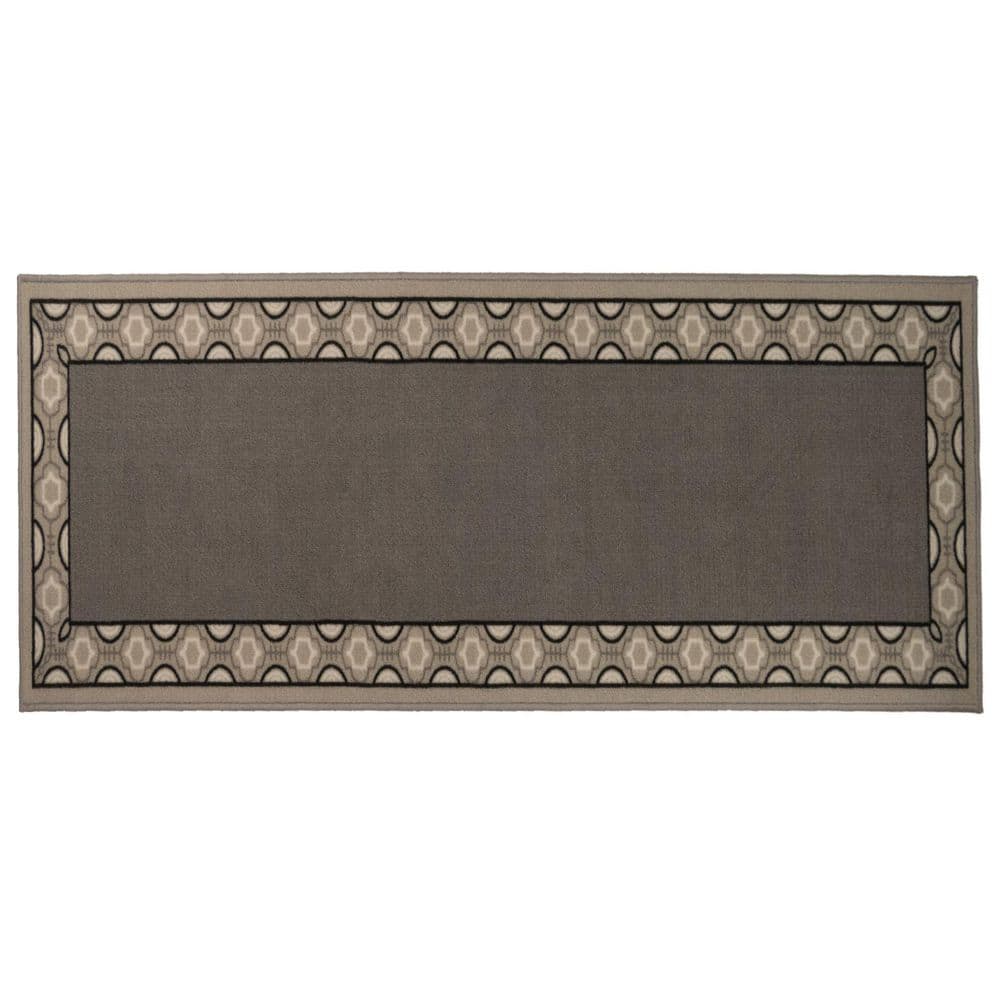RugStylesOnline Trellis Border Design Grey 23 in. W x 84 in. L Stair ...
