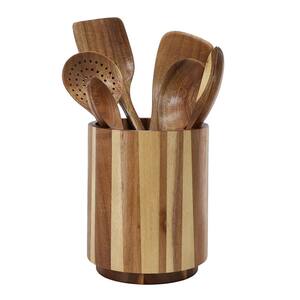 Elama 6 Piece Acacia Wood Kitchen Utensil Set 985122144M - The Home Depot