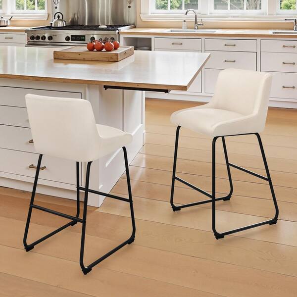 OrangeOne Molio 36 in. Thick Seat Cushion Metal Frame Ivory Faux ...