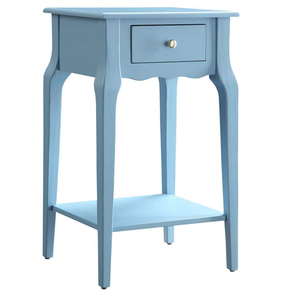 HomeSullivan 16.75 in. Blue 1-Drawer Wood Storage End Table 40E711A-BU ...