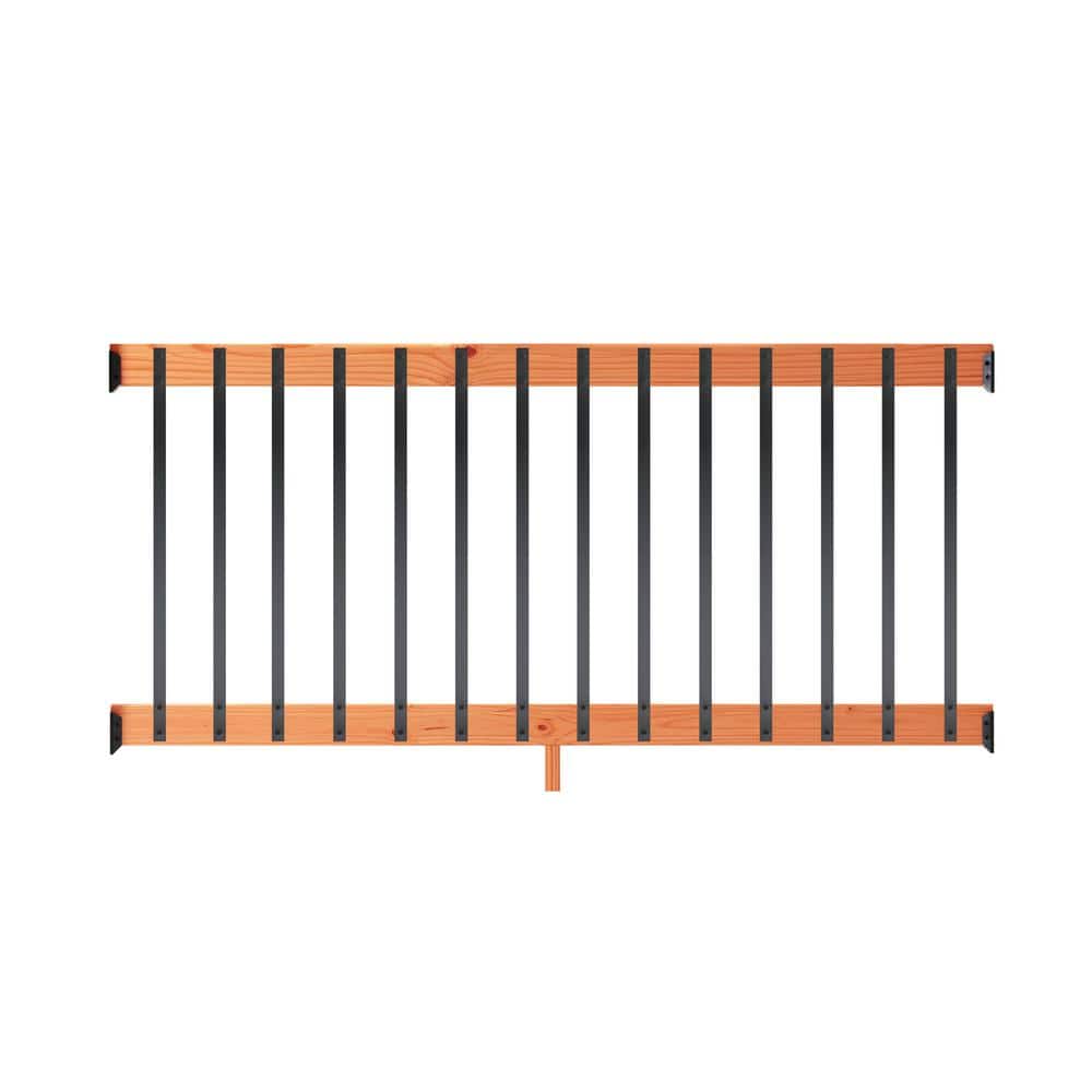 ProWood 6 ft. Redwood-Tone Southern Yellow Pine Rail Kit with Aluminum ...