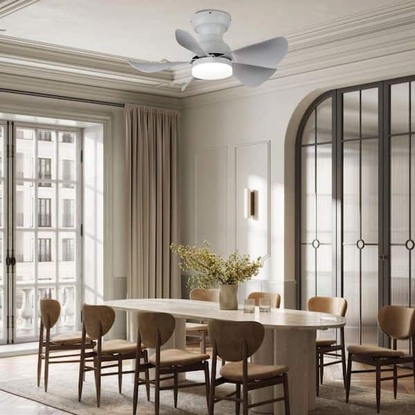 bessten Kervin 30 in. 5-Blade Flush Mount Ceiling Fan with LED Light ...