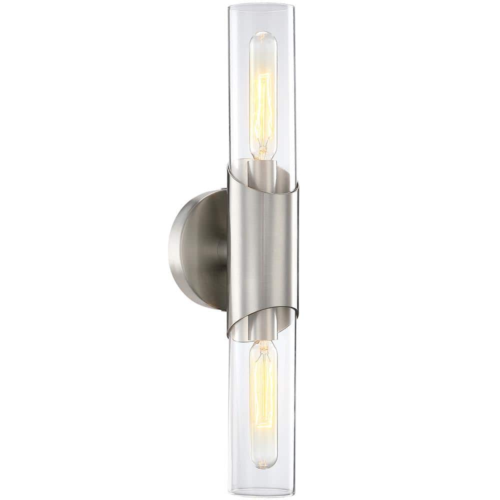 TRUE FINE 16.4 in. 2-Light Brushed Nickel Modern/Contemporary ADA ...