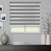 Chicology Basic Slate Cordless Cut-to-Width Light Filtering Dual Layer Zebra Roller Shade 48 in ...