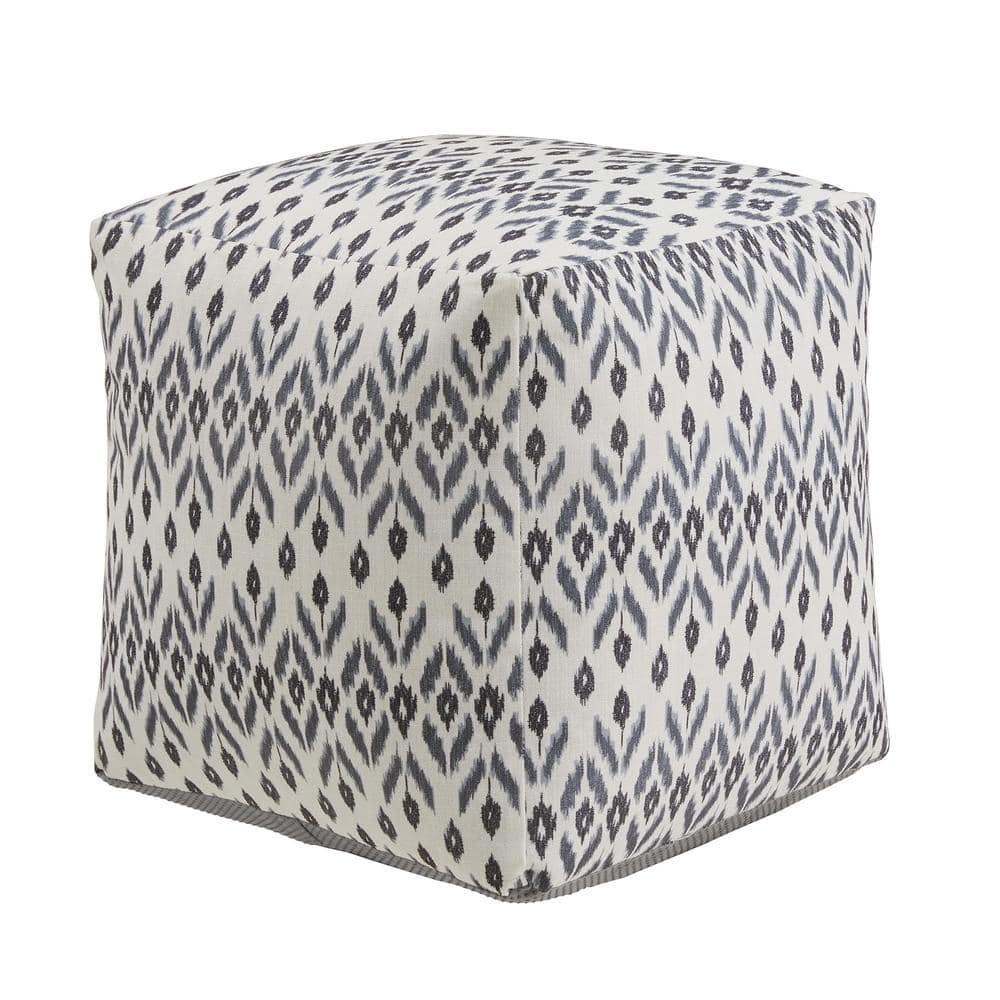 HomeSullivan Ivory and Blue Abstract Diamond Pattern Fabric Upholstered ...