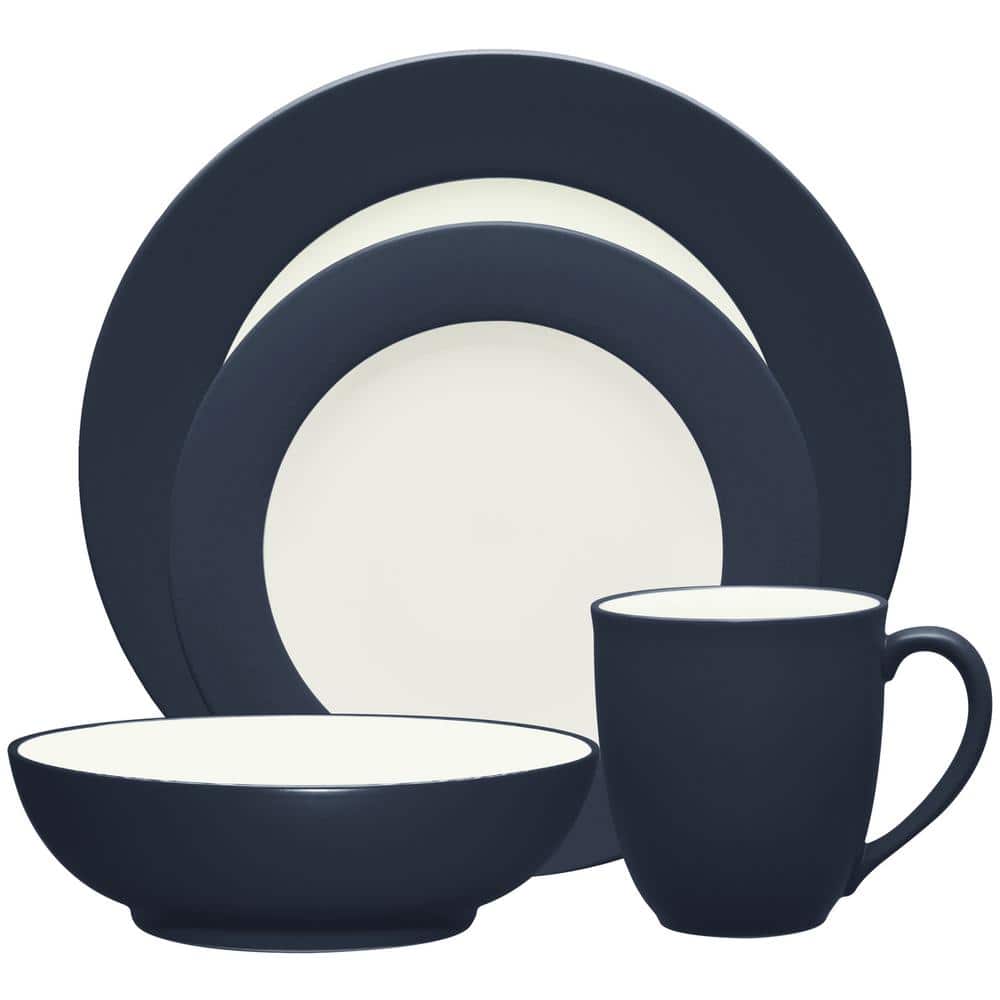 Noritake Colorwave Navy 4-Piece (Blue) Stoneware Square Place Setting ...