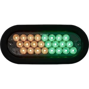 BUYERS PRODUCTS 6 Inch LED Oval Strobe Light with Red/Blue LEDs and ...