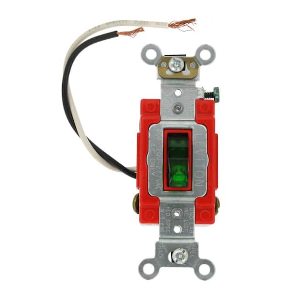 Leviton 20 Amp Industrial Grade Heavy Duty 3-Way Pilot Light Toggle ...