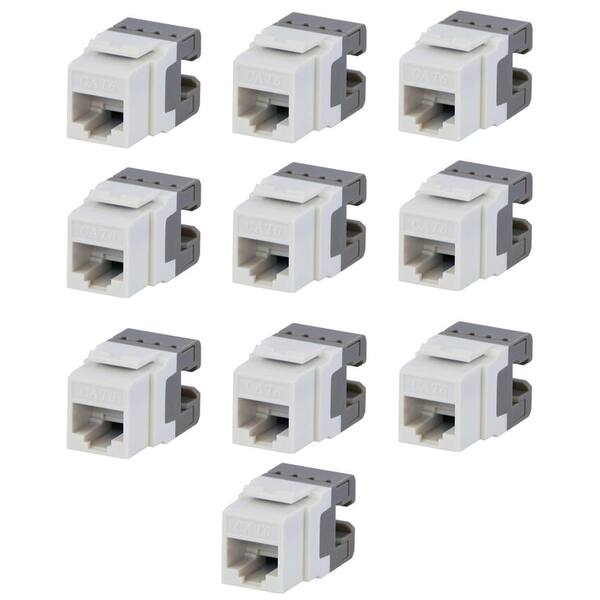 Commercial Electric Category 6 Jack in White (10-Pack) 5016-WH-10PK ...