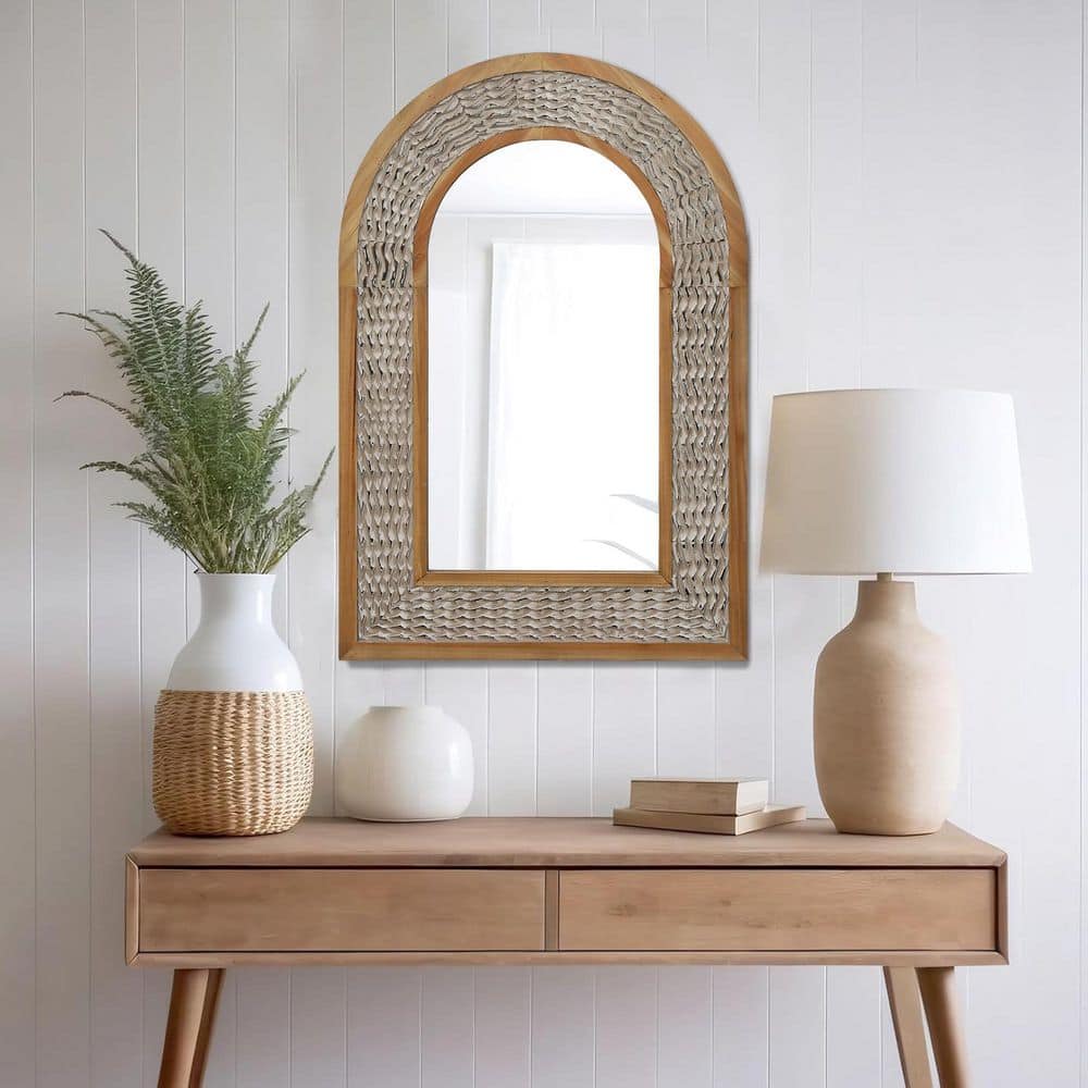 LuxHomez 24 in. W x 36 in. H Bohemian Solid Wood Arched Wooden Frame ...