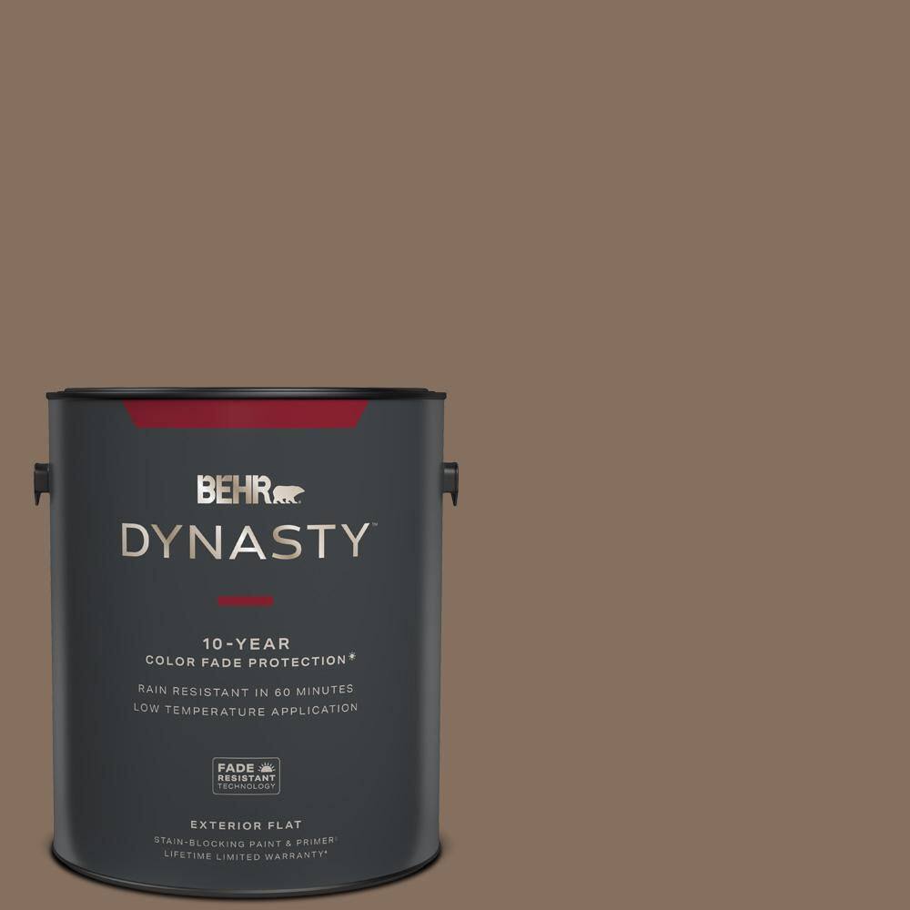 BEHR DYNASTY 1 gal. #N230-6 Whiskey Barrel Flat Exterior Stain-Blocking ...