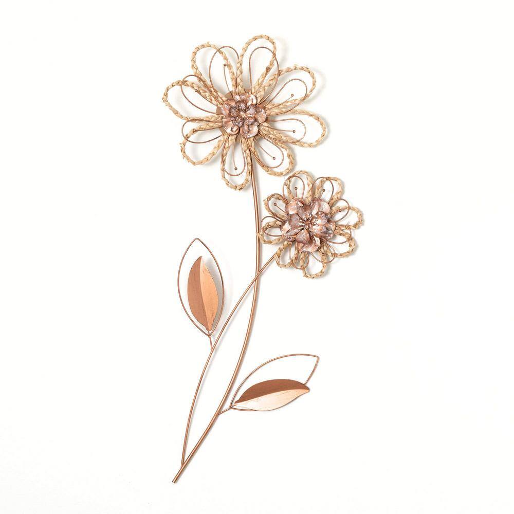 SULLIVANS 31.75 in. x 14 in. Metal Flower Stem Wall Decor MET2218 - The ...