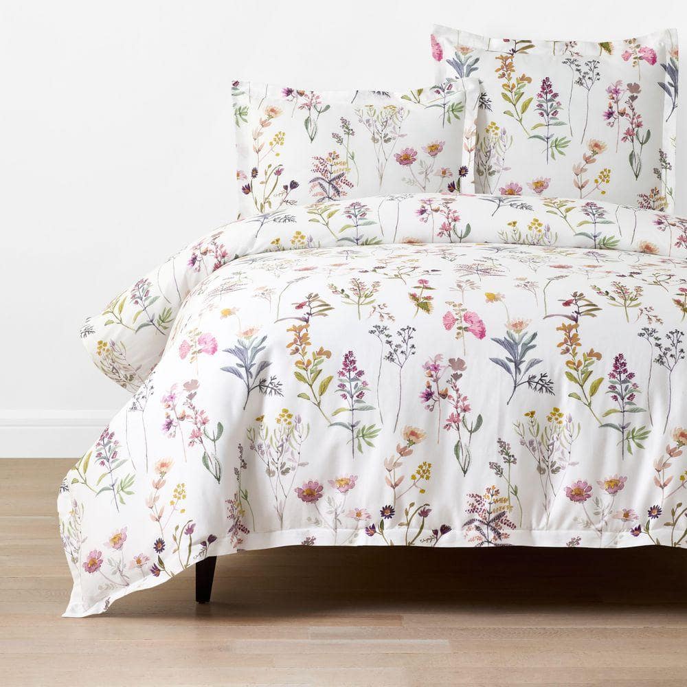 The Company Store Company Cotton Blooming Garden Sateen White Multi ...