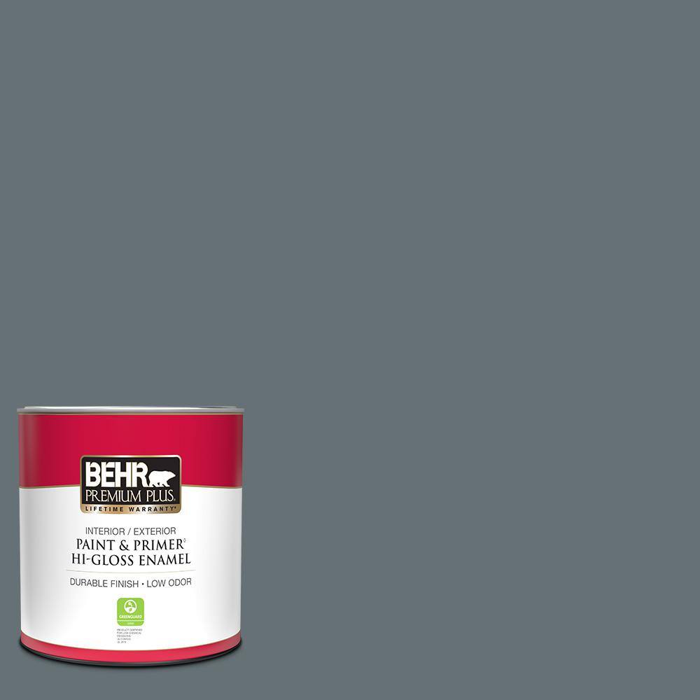 BEHR PREMIUM PLUS 1 qt. #740F-5 Myth Hi-Gloss Enamel Interior/Exterior ...