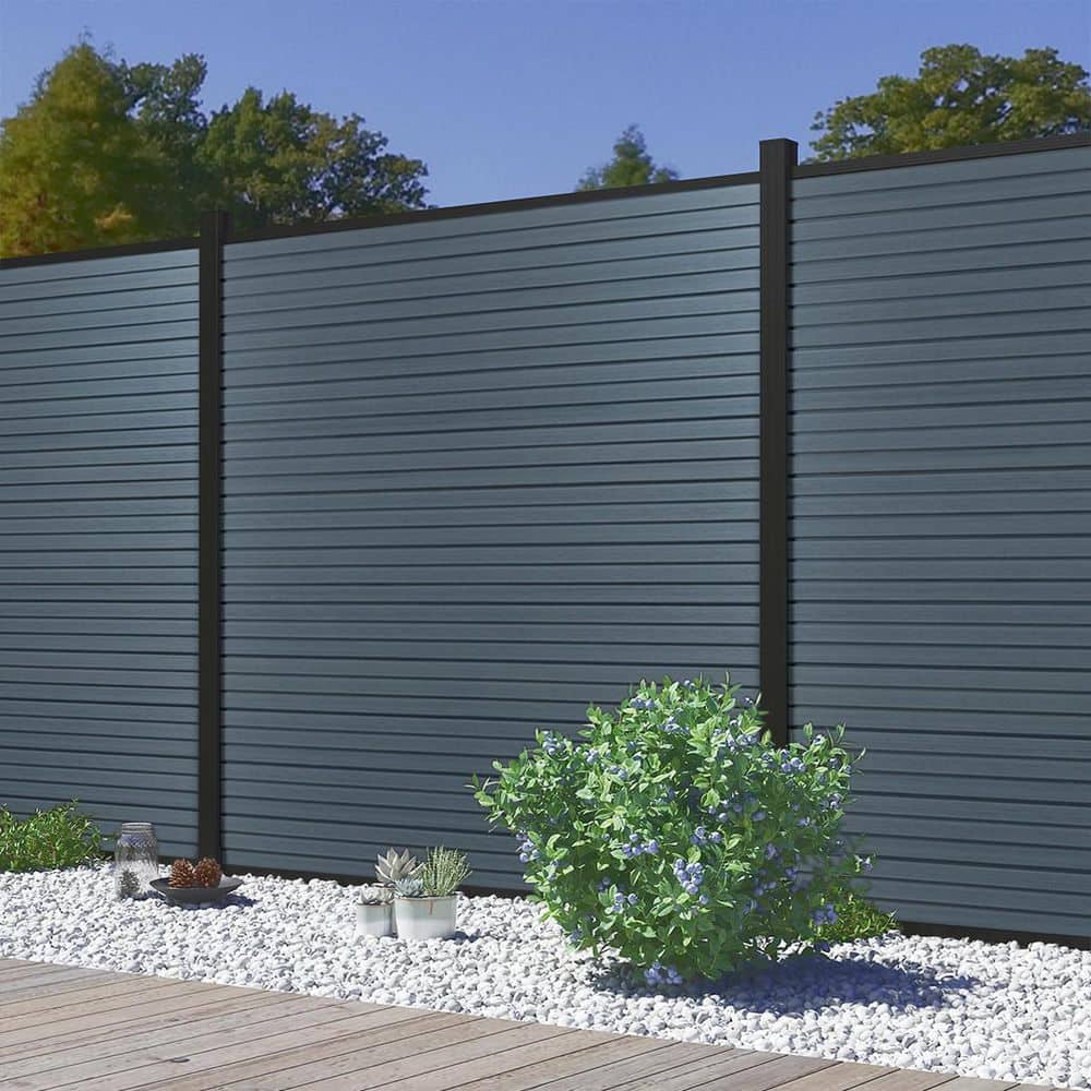 mondaria 5.9 ft. H x 5. 9ft. W Slate Grey Composite Waterproof Fence ...