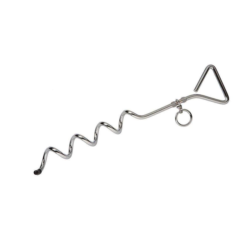 Crown Bolt 17 in. Chrome Plated Tie-Out Stake 55834 - The Home Depot
