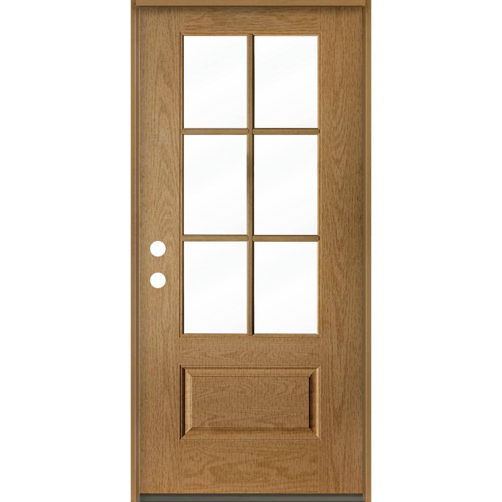 Krosswood Doors 36 in. x 79 in. Clear Glass Window Right-Hand/Inswing ...