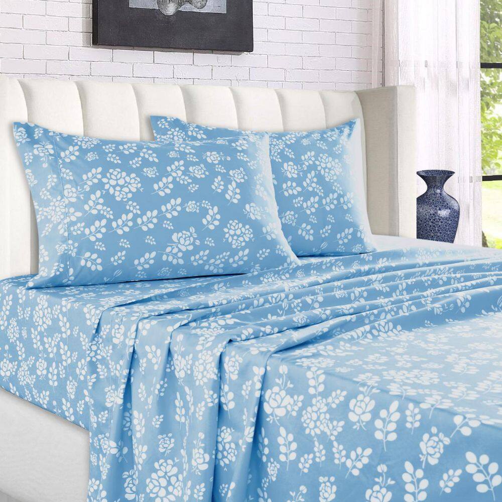 LDC LUX DECOR COLLECTION Lux Decor 3-Piece Microfiber Sheet Set Floral ...