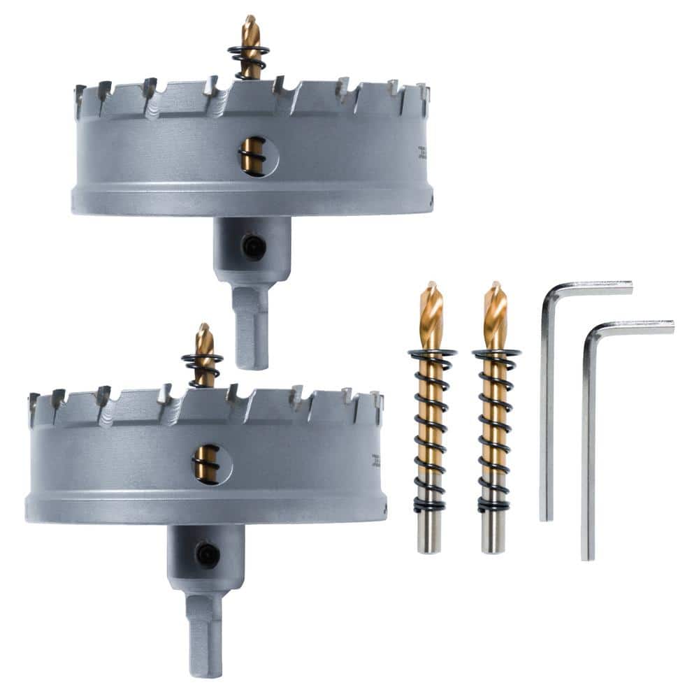 ‎POWERTEC 4 in. Carbide Hole Saw : Tungsten Carbide Tipped Hole Cutter Set with Titanium-Plated ...