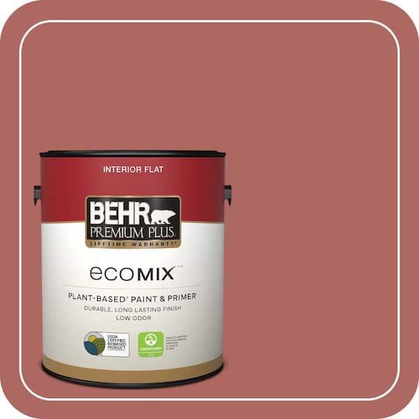 BEHR PREMIUM PLUS 1 gal. #PPU2-13 Colonial Brick Flat EcoMix Plant ...