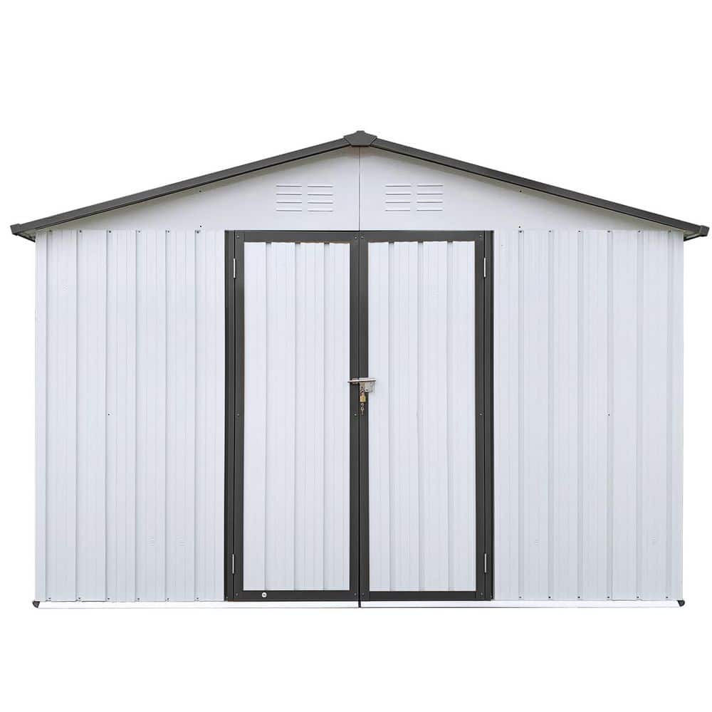 Siavonce 10 ft. W x 12 ft. D Metal Garden Sheds Outdoor Storage Sheds ...