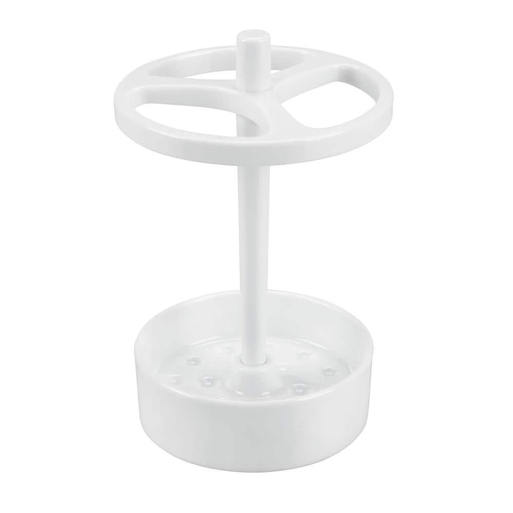 iDesign Franklin XL Solid Tooth Brush Stand in White 19814 - The Home Depot
