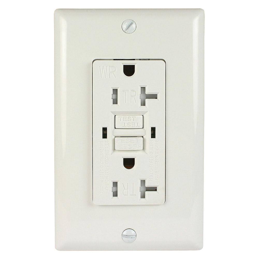 ASI 2-Outlet 20 Amp 125 VDC GFCI Electrical Wall Outlet Tamper ...