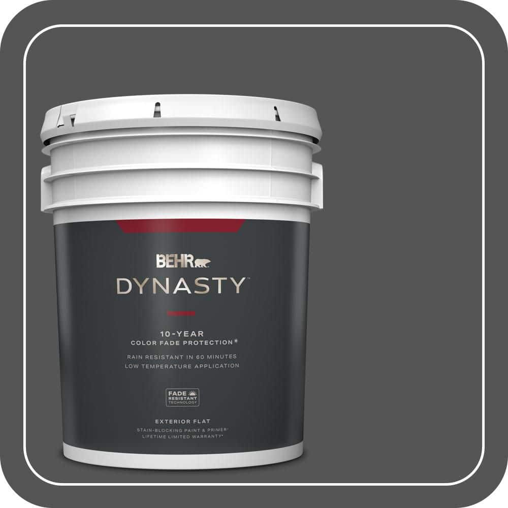 BEHR DYNASTY 5 gal. #QE-62 Maximum Gray Flat Exterior Stain-Blocking ...