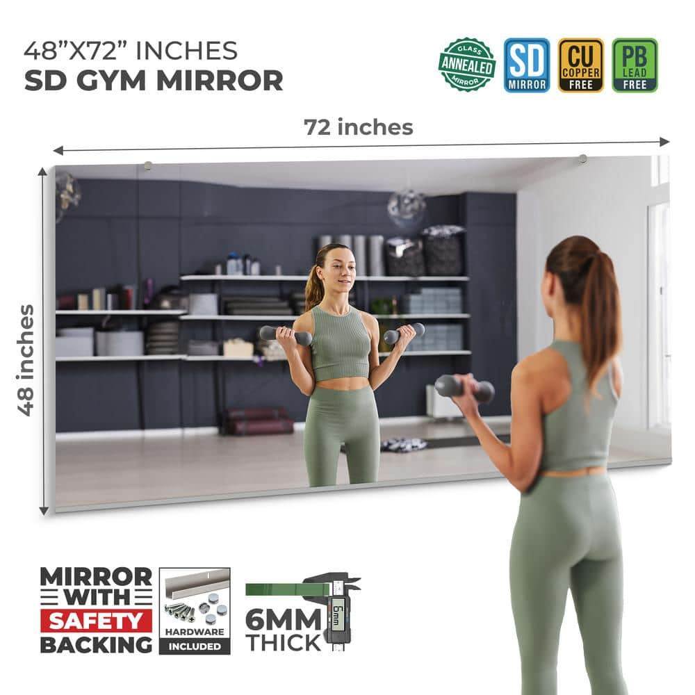 Fab Glass and Mirror Oversized Gym Wall Mirror 1/4 in. Standard, Safety ...