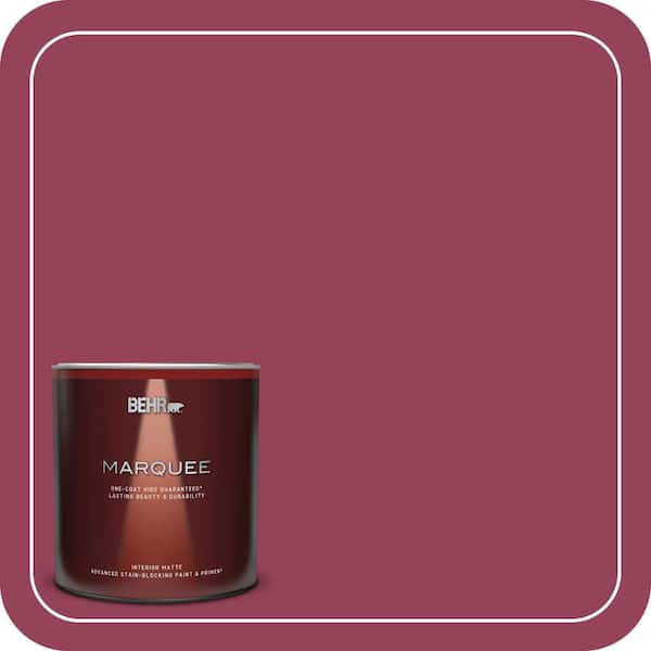 BEHR MARQUEE 1 qt. #110B-7 Raspberry Pudding Matte Interior Paint ...