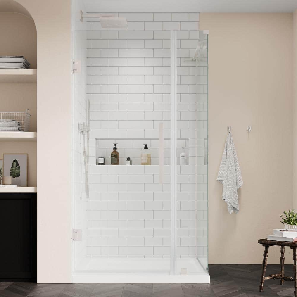 OVE Decors Tampa-Pro 36 in. L x 36 in. W x 75 in. H Corner Shower Kit w ...