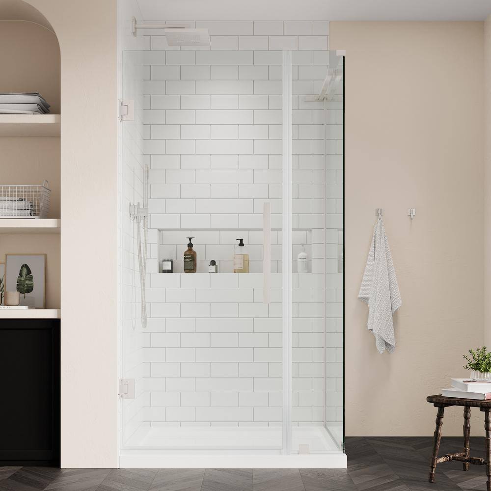 OVE Decors Tampa-Pro 36 in. L x 36 in. W x 75 in. H Corner Shower Kit w ...