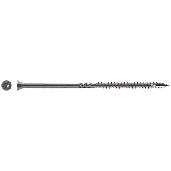 BIG TIMBER #9 x 4 in. Stainless Steel Star Drive Trim Head Wood Screw ...