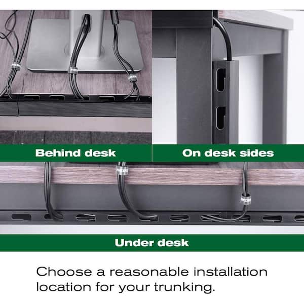 YICHUHAOXI Cable Raceway Kit for Under Desk Cable Management with Integrated Connection Cover ...