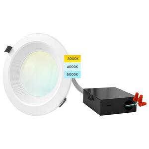 LUXRITE 4 in. LED Recessed Light with J-Box CCT 3000K/4000K/5000K ...